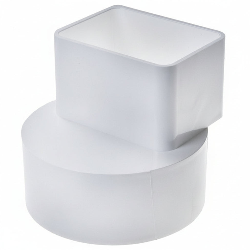 2 in. x 3 in. x 4 in. PVC Offset Flush- Fit Downspout Adapter (SDR35 ...