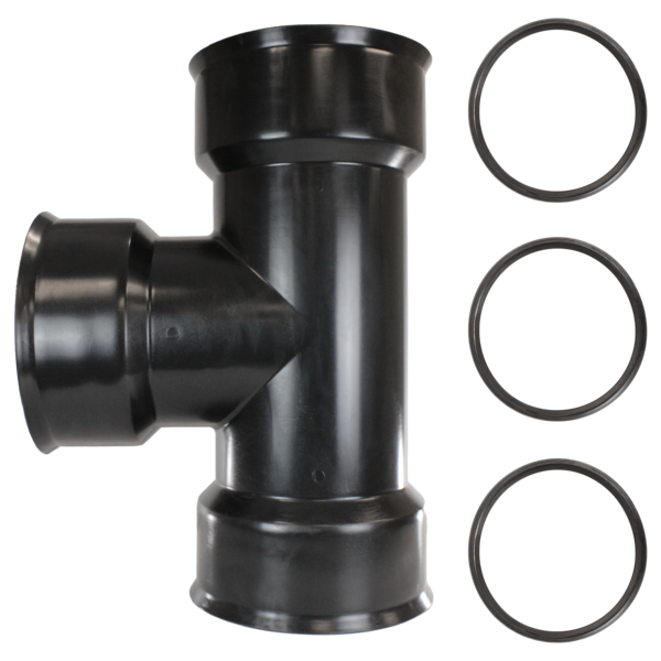 ADS 6 in. Soil-Tight Dual Wall Tee, Cleated Bell Connection, HDPE ...